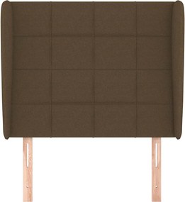 Čelo postele typu ušák tmavě hnědé 103x23x118/128 cm textil 3117949