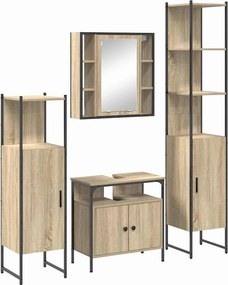 Sada koupelnového nábytku 4 ks Sonoma dub 33 x 33 x 185,5 cm 3399397
