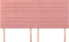 Čelo postele růžové 200x5x118/128 cm sametové 3116543
