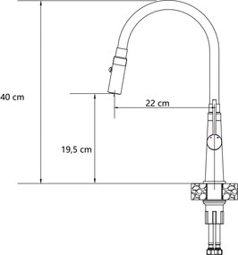 Béžová/nerez ohebná dřezová baterie QUADRON GINA se sprchou