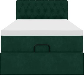 Osmanský rám postele s matrací tmavě zelené 100x200cm samet 3312677