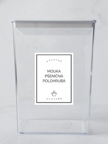 MOUKA PŠENIČNÁ POLOHRUBÁ - omyvatelná samolepka na dózu, výběr rozměrů Ø 5 cm / 5 x 5 cm / 6 x 8 cm | DomaLEP