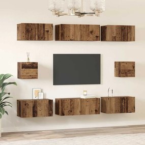 Sestava TV skříněk 8 ks Staré dřevo Kompozitní dřevo 3393165