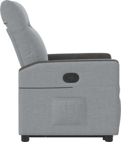 Zvedací polohovací křeslo světle šedé textil 3324052
