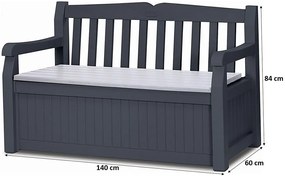 KETER EDEN GARDEN BENCH 265L Úložná lavice 140 x 60 x 84 cm, grafit/šedá 17190198