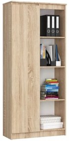 Regál R 80cm 1 dvířka 4  poličky dub sonoma