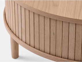 Kulatý konferenční stolek v dekoru dubu ve světle přírodní barvě ø 85 cm Meta – Unique Furniture