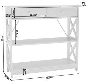 Kondela Konzolový stolek, bílá, LOMIR