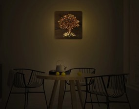 Li-Go "Dub" světelný obraz s baterií 42x42 cm včetně dálkového ovládání provedení povrchu: bříza