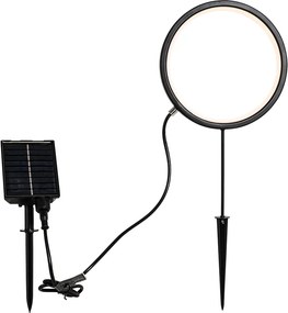 Sada 2 černých bodových svítidel 50 cm včetně dobíjecího LED a solárního IP65 - Adalind