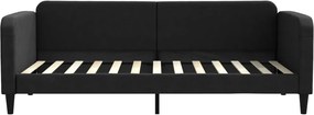 Válenda s přistýlkou a zásuvkami černá 90 x 200 cm textil 3196854
