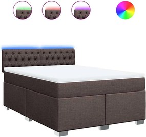 Box spring postel s matrací tmavě hnědá 140x190 cm textil 3288193