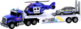 LEAN Toys Policejní souprava kamion, vrtulník a auto, světla a zvuky