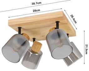 Brilagi - Bodové svítidlo HYGGE 4xE14/15W/230V kaučukovník/kouřová