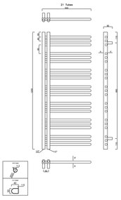Sapho DORLION 500 x 1200 mm 1130-21 otopné těleso černá mat
