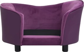 Pohovka pro psy vínová 69 x 49 x 40 cm plyš a umělá kůže 171035