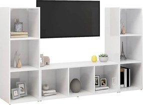 TV skříňky 3 ks bílé 107 x 35 x 37 cm dřevotříska 3079961