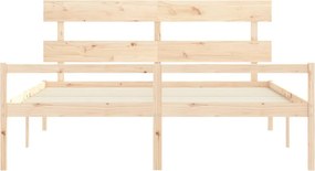 Postel s čelem pro seniory 200x200 cm masivní dřevo 3195371