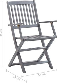 vidaXL Skládací zahradní židle s poduškami 4 ks masivní akáciové dřevo [3064511] Barva: antracitová