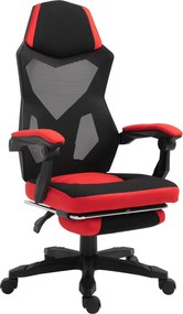 Vinsetto Ergonomická kancelářská židle, herní židle, otočná židle s opěrkou nohou, PC židle, exekutivní židle, nastavitelná výška, polyester, černá a