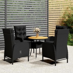 5dílný zahradní bistro set polyratan černý 3058553