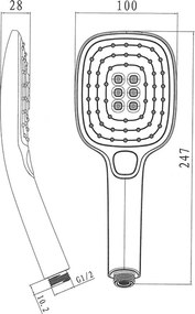 Mereo Mereo, Vanový set, třípoloh. sprcha, sprch. hadice bílá lesklá sys. zabraňující překroucení, CB569E