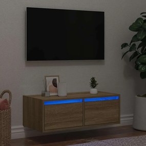 TV skříňka s LED osvětlením dub sonoma 75x35,5x25 cm