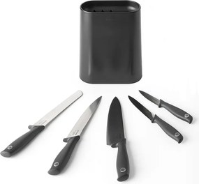 Brabantia Stojan na nože šedá + 5ks nožů