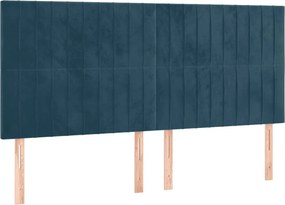Box spring postel s matrací tmavě modrá 200x200 cm samet 3137987