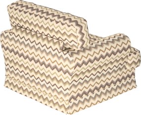 Potah na křeslo IKEA Ekeskog barva béžová látka pletený vzor, vzorované
