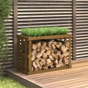 vidaXL Venkovní stojan na dřevo 108x52x74 cm masivní borovice [822631] Barva: Bílá