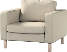 Potah na křeslo IKEA Karlstad, krátký barva béžová látka pletený vzor