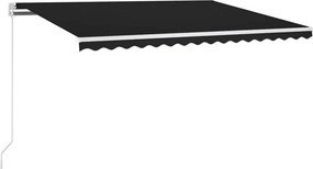 Ručně zatahovací markýza s LED světlem 450 x 350 cm antracitová 3069004