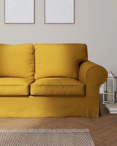 Potah na pohovku IKEA Ektorp 3-místná rozkládací, NOVÝ MODEL 2013 barva žlutá látka pletený vzor