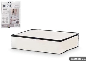 Arte Regal Textilní úložný box na uschování oblečení a ložního prádla, WHITE KIPIT, 80x45x15, bílý