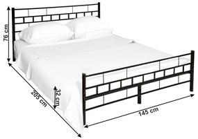 Manželská postel 140 cm Timlu (s roštem). 1017211