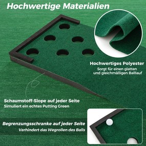 Costway 332 cm golfová podložka s 2 nastavitelnými puttry a 6 míčky a 12 kryty