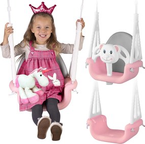Medvídek 3 v 1 kbelíková houpačka Ricokids růžová