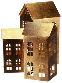 Sada kovových svícnů Patrový domek, 3 ks