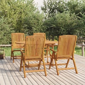 vidaXL Polohovací zahradní židle 4 ks masivní teakové dřevo [3154923]