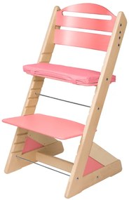 Jitro Dětská rostoucí židle Plus PŘÍRODNÍ VÍCEBAREVNÁ Červená + červený pods.