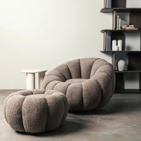 Designové otočné křeslo Venezia bouclé cappuccino