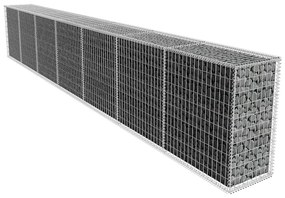 Gabionová zeď s víkem pozinkovaná ocel 600 x 50 x 100 cm 142530