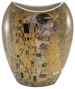 HOME ELEMENTS Porcelánová váza 20 cm, Klimt, Polibek zlatý