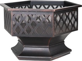 Zahradní ohniště Hexa 70 cm černé