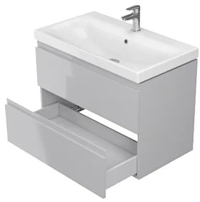 Cersanit Moduo Slim, umyvadlová skříňka 80cm, šedá lesklá, S929-001