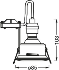 OSRAM OSRAM, Koupelnové podhledové svítidlo, ø 85mm, GU10OSRAM, 4,3W, 230V, IP65, bílá, AC3146902ZS