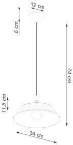 Sollux SL.1328 - Lustr na lanku FRIKA 1xE27/15W/230V pr. 34 cm černá