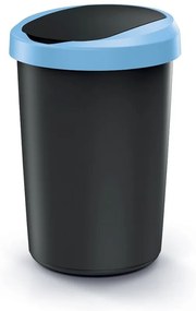 Odpadkový koš COMPACTO 40 L černý/světle modrý