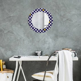 Kulaté dekorativní zrcadlo na zeď Retro tečky fi 50 cm